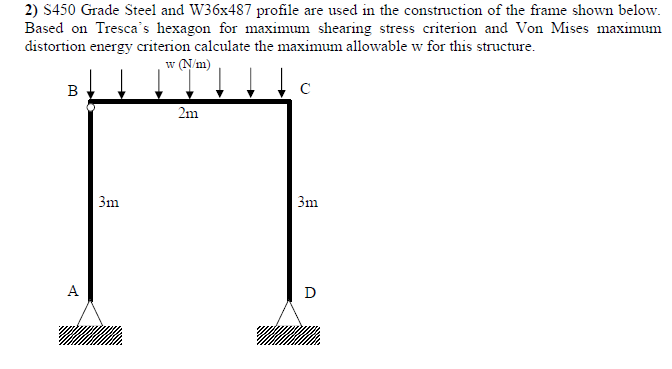 2) S450 Grade Steel and W36x487 profile are used in | Chegg.com