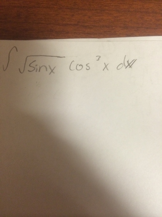 Solved Integrate square root sin x cos^3 x dx | Chegg.com