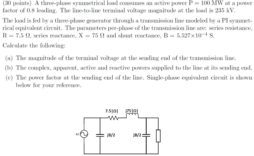 Solved A three-phase symmetrical load consumes an active | Chegg.com