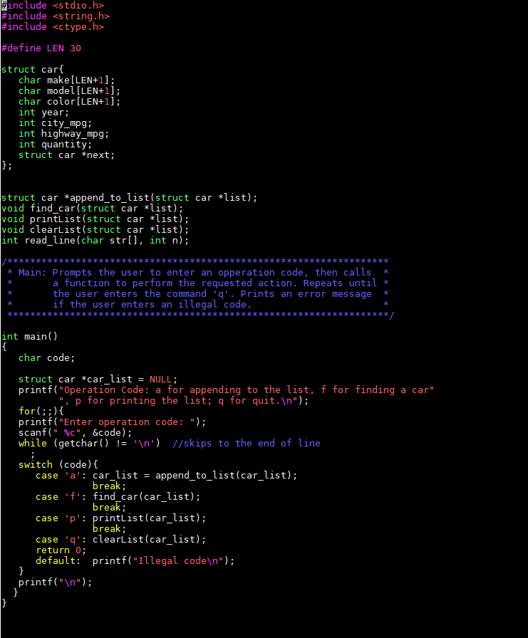Solved Project 8, Program Design A small car dealer would | Chegg.com