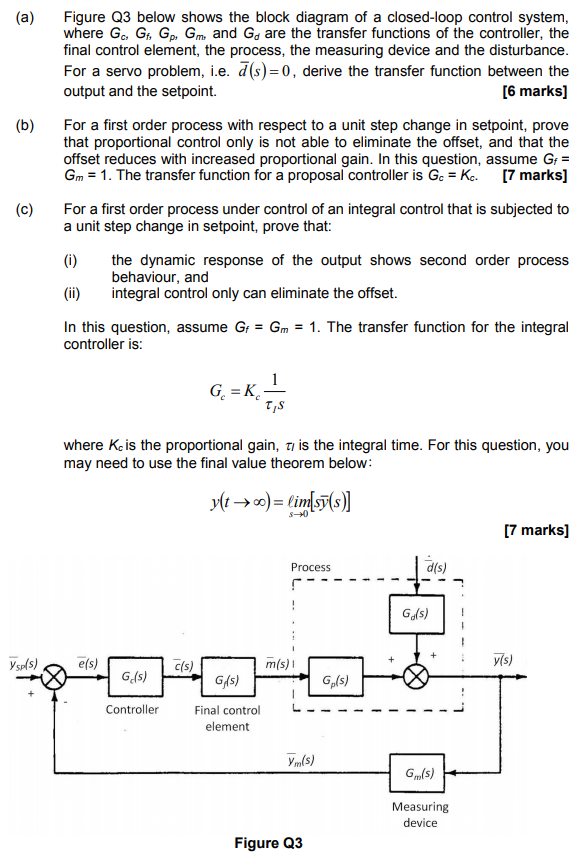 Solved 4(a) For a first order process with respect to | Chegg.com