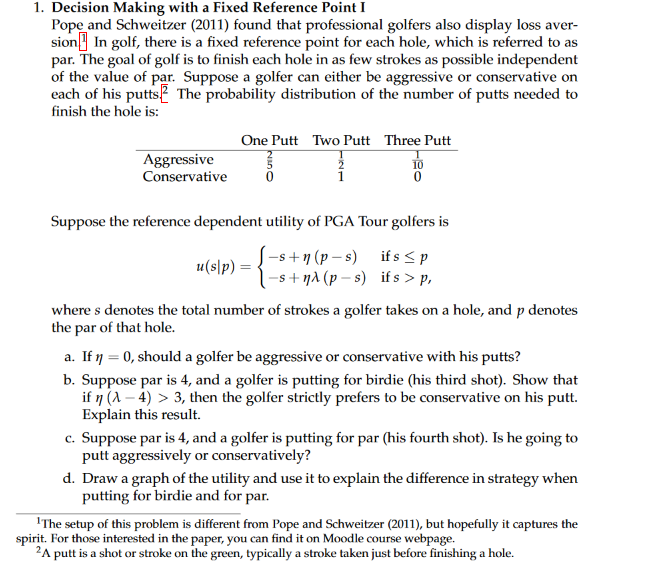 Solved Decision Making with a Fixed Reference Point I Pope | Chegg.com