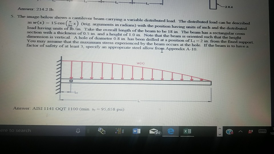 Solved 2x4 Answer 214 2 1b Ge Below Shows A Cantilever Bearn Chegg