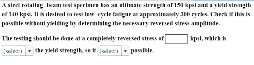 Solved A steel rotating-beam test specimen has an ultimate | Chegg.com