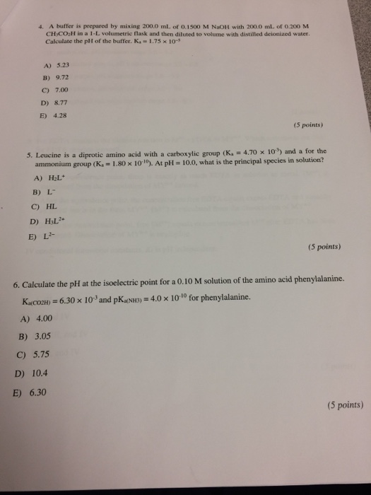 Solved A buffer is prepared by mixing 200.0 mL of 0.1500 M | Chegg.com