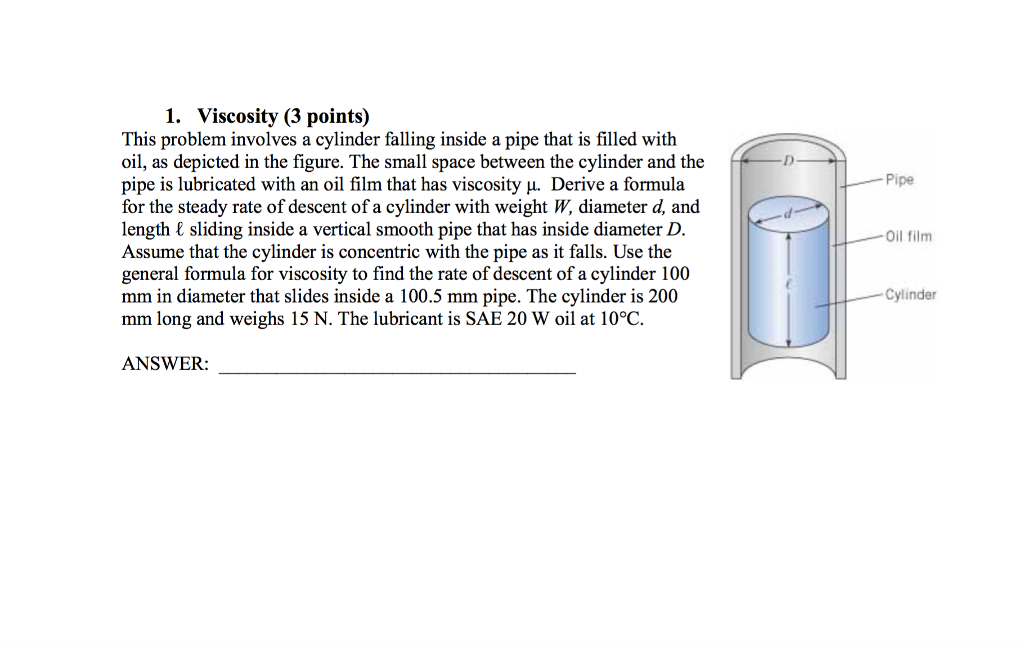 Solved 1. Viscosity (3 points) This problem involves a | Chegg.com