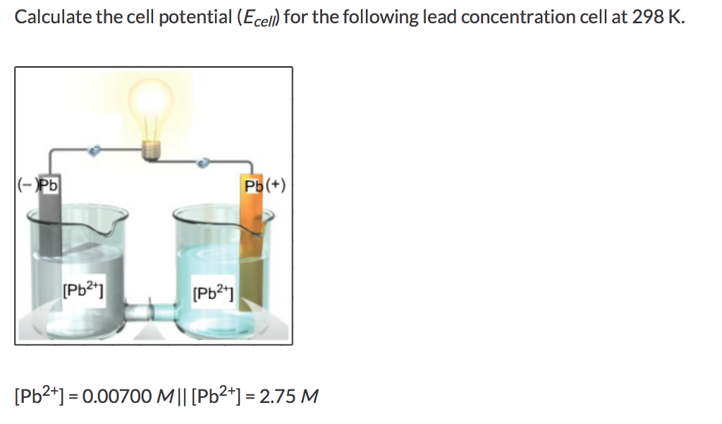 Solved Calculate The Cell Potential Ecell For The Following