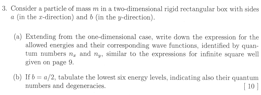 Solved 3. Consider a particle of mass m in a two-dimensional | Chegg.com