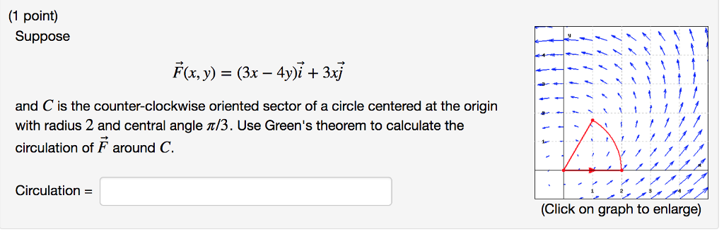 Solved (1 point) Suppose and C is the counter-clockwise | Chegg.com