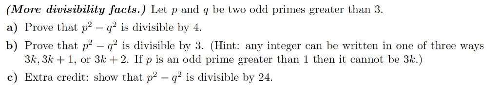 Solved Let p and q be two odd primes greater than 3. a) | Chegg.com