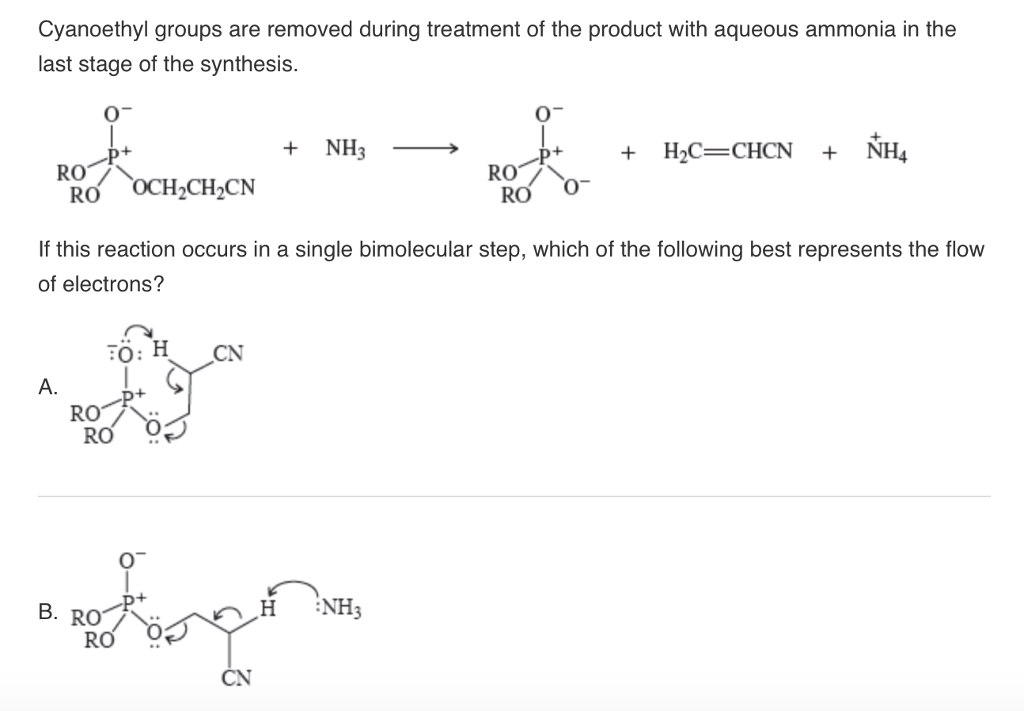Solved Cyanoethyl groups are removed during treatment of the | Chegg.com