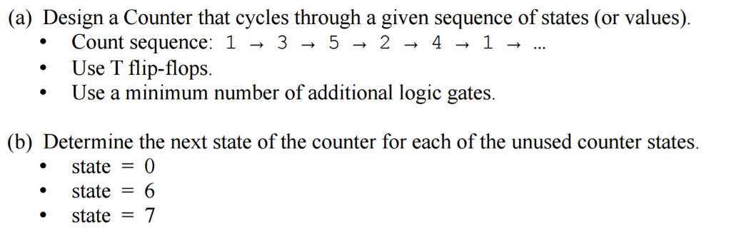 Solved Design a Counter that cycles through a given sequence | Chegg.com