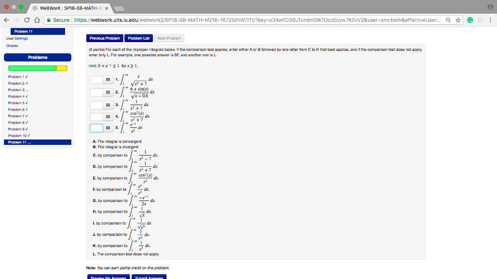 Solved WeBWorK : SP18-SB-MATH-M × . ← C Secure https: | Chegg.com