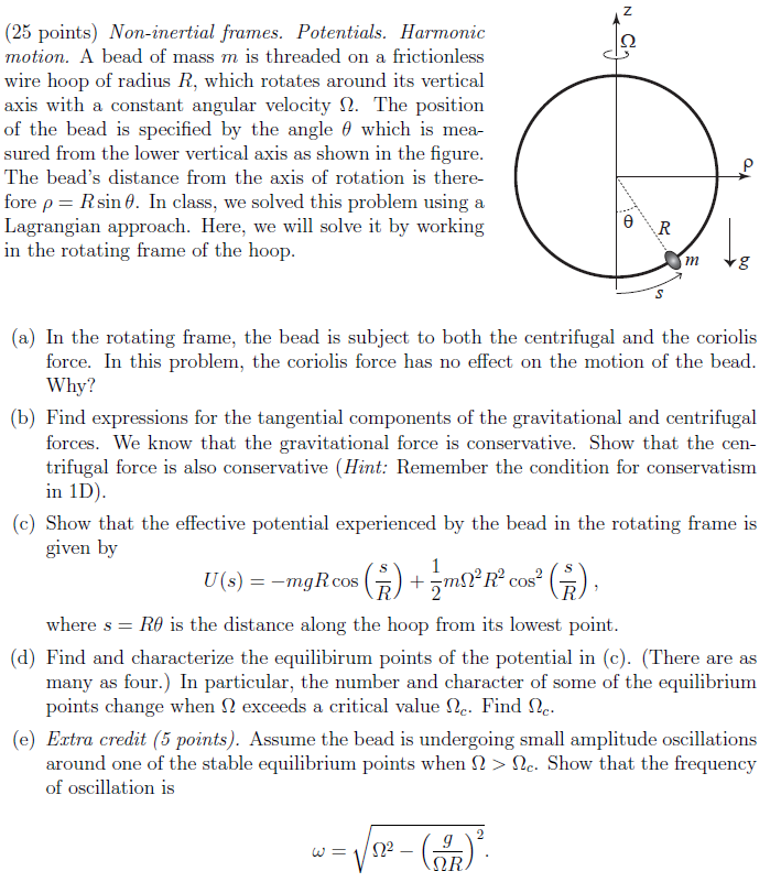 Solved (25 points) Non-inertial frames. Potentials. Harmonic | Chegg.com