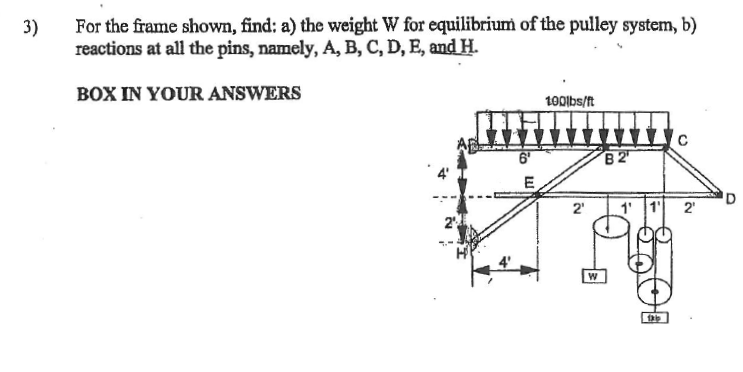 Solved find; a) the weight w for equilibrium of the pulley | Chegg.com