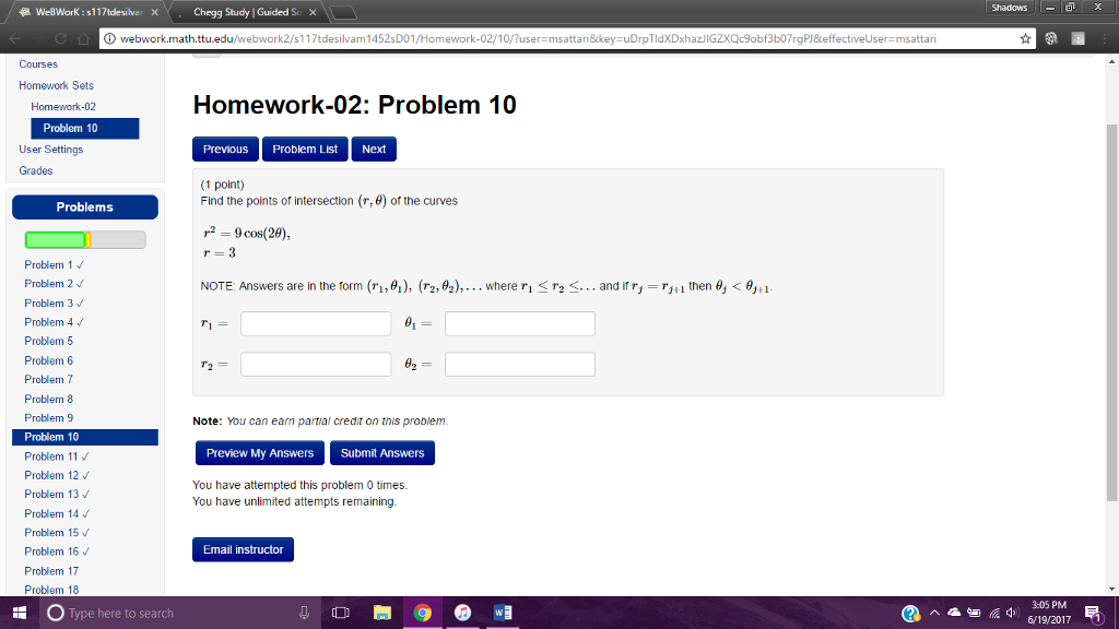 Solved Find the points or intersection (r, theta) of the | Chegg.com