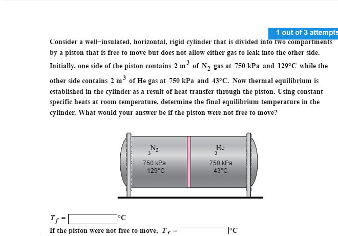 Solved Consider a well-insulated, horizontal, rigid cylinder | Chegg.com