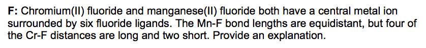 Solved F: Chromium(ll) fluoride and manganese(ll) fluoride | Chegg.com