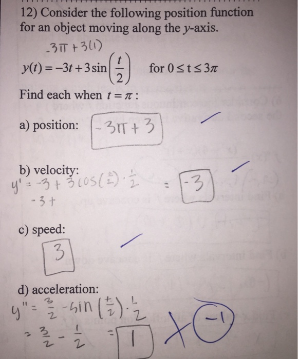 Solved Consider the following position function for an | Chegg.com