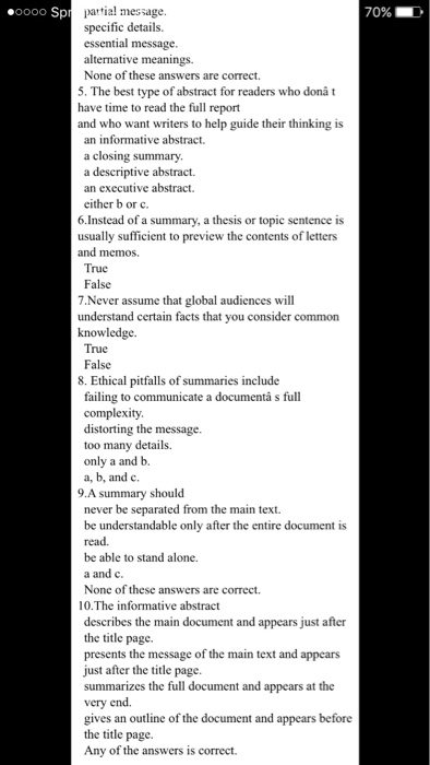 Solved Partial message. specific details, essential message, | Chegg.com