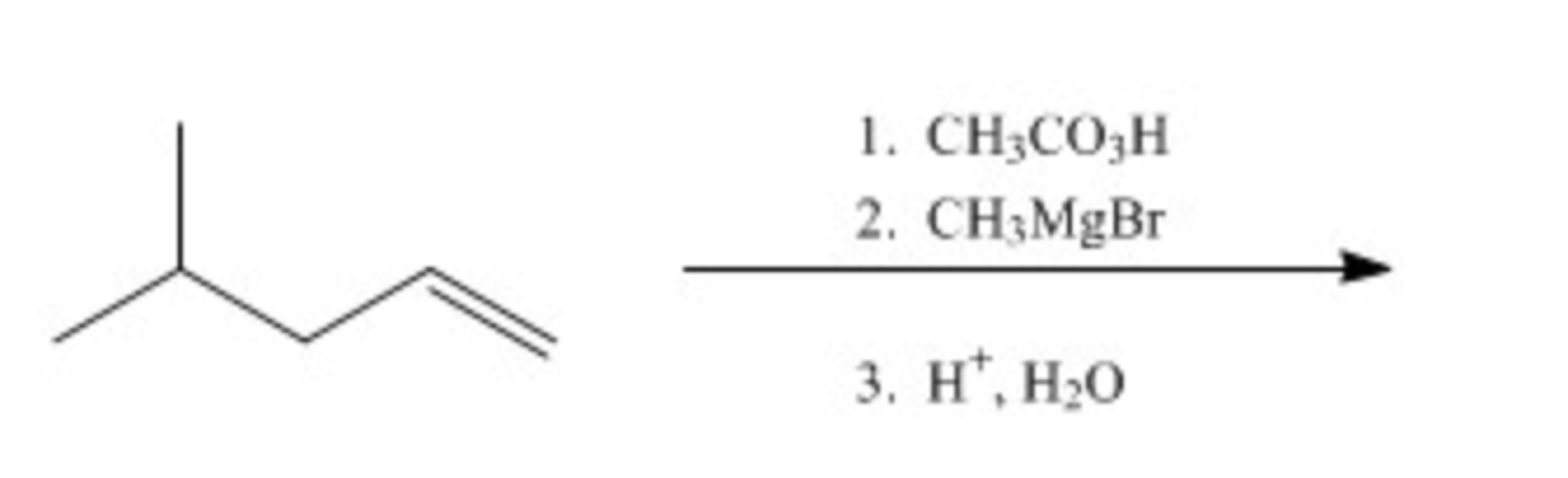 Solved I. CH CO 2. CH3 MgBr 3, H+, H2O | Chegg.com