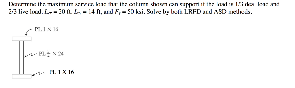 Solved Determine the maximum service load that the column | Chegg.com