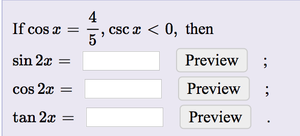 Solved 10 0 〈 θ 〈ー, then sin(θ) equals Preview cos(0) equals | Chegg.com