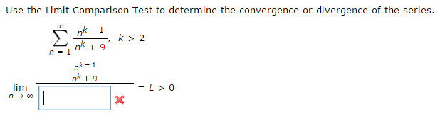 Solved Use the Limit Comparison Test to determine the | Chegg.com