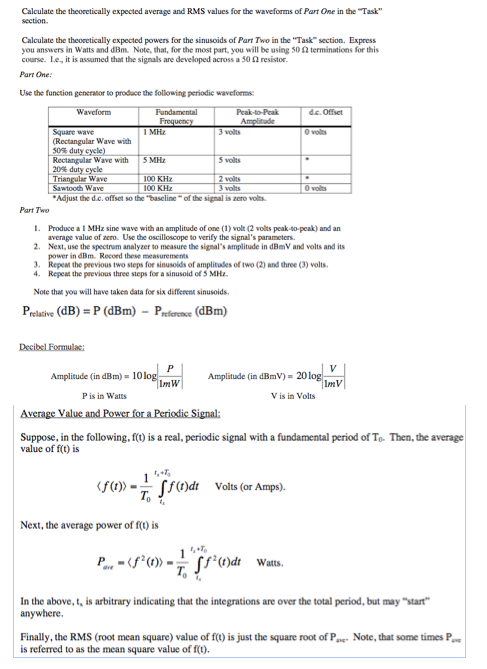 Solved Calculate the theoretically expected average and RMS | Chegg.com