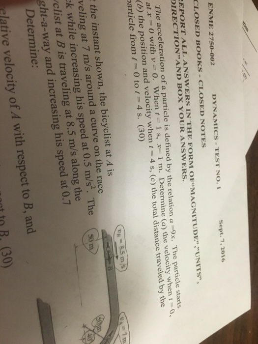 Solved The acceleration of a particle is defined by the | Chegg.com