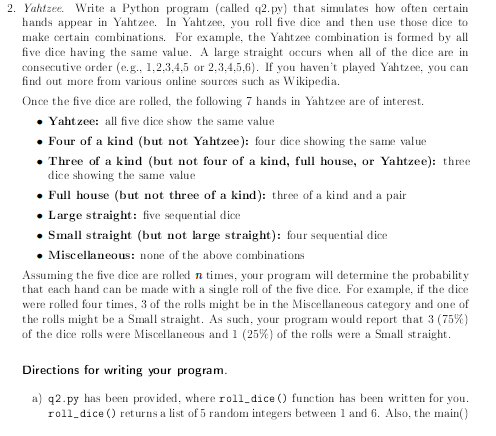 Write a python 3.5 program that can generate the | Chegg.com