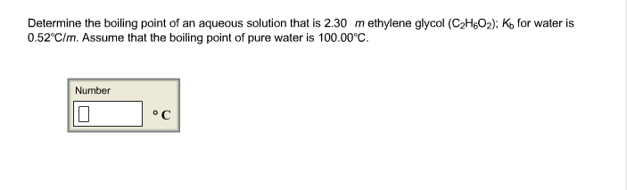 Solved Determine the boiling point of an aqueous solution | Chegg.com
