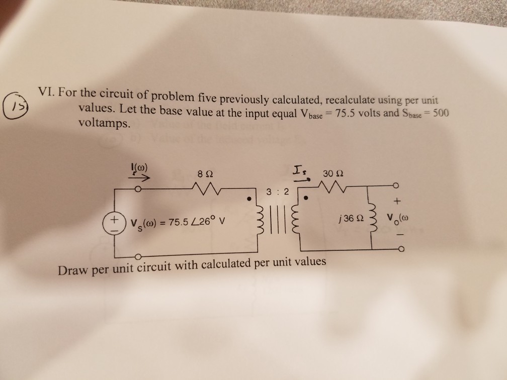 Solved I. For the circuit of problem five previously | Chegg.com