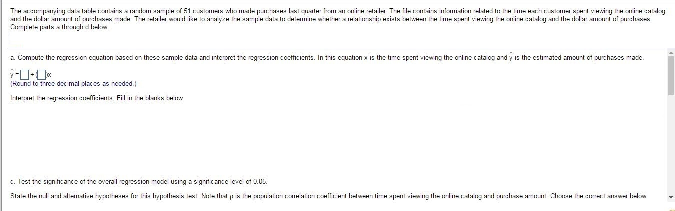 Solved Interpret the regression coefficients. Fill in the | Chegg.com Solved Interpret the regression coefficients. Fill in the | Chegg.com