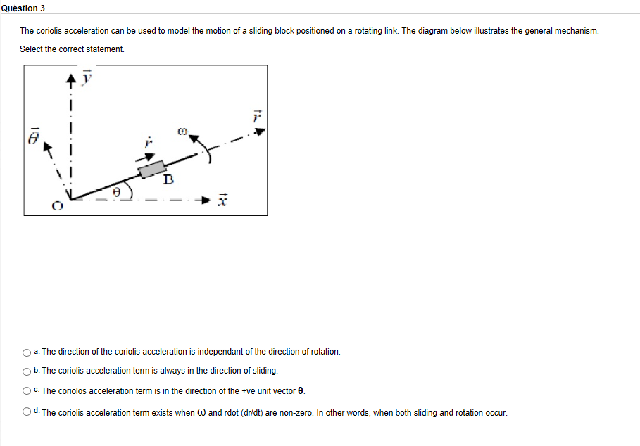 Solved The coriolis acceleration can be used to model the | Chegg.com