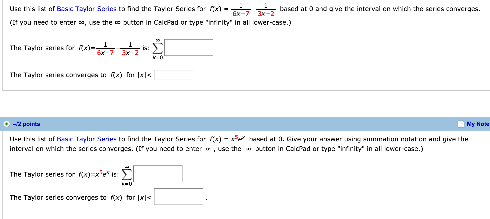 Solved Use this list of Basic Taylor Series to find the | Chegg.com