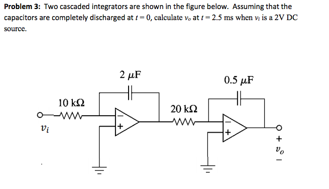 Solved Two cascaded integrators are shown in the figure | Chegg.com
