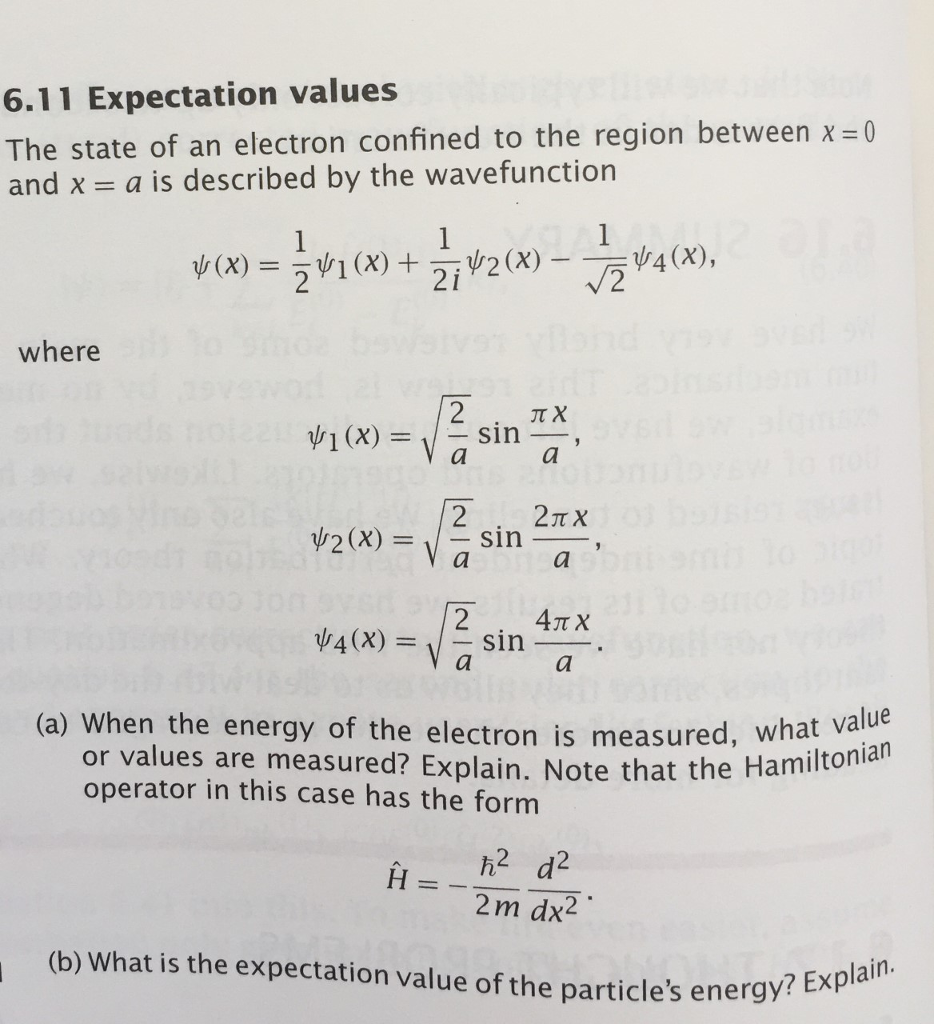 Solved 6 11 Expectation Values The State Of An Electron