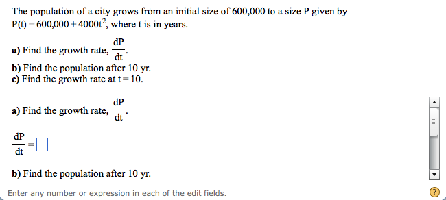 Solved the population of a city grows from an initial size | Chegg.com