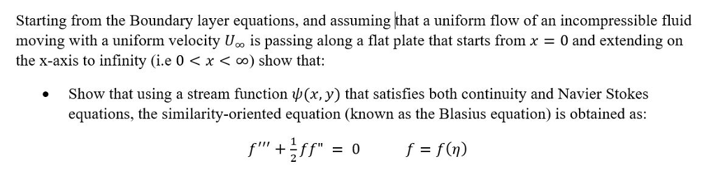 Solved Starting From The Boundary Layer Equations And