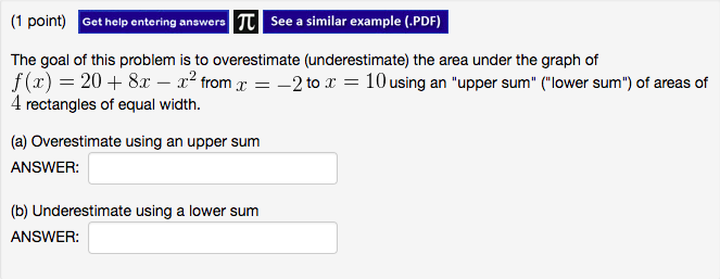 Solved (1 point Get help entering answersSee a similar | Chegg.com