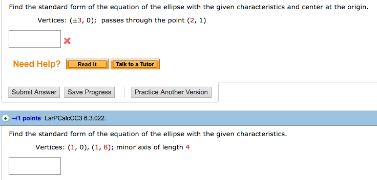 Solved Find the standard form of the equation of the ellipse | Chegg.com