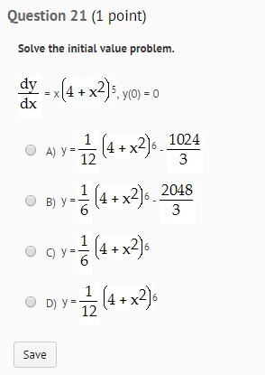 Solved Solve the initial value problem. dy/dx = x(4 + | Chegg.com