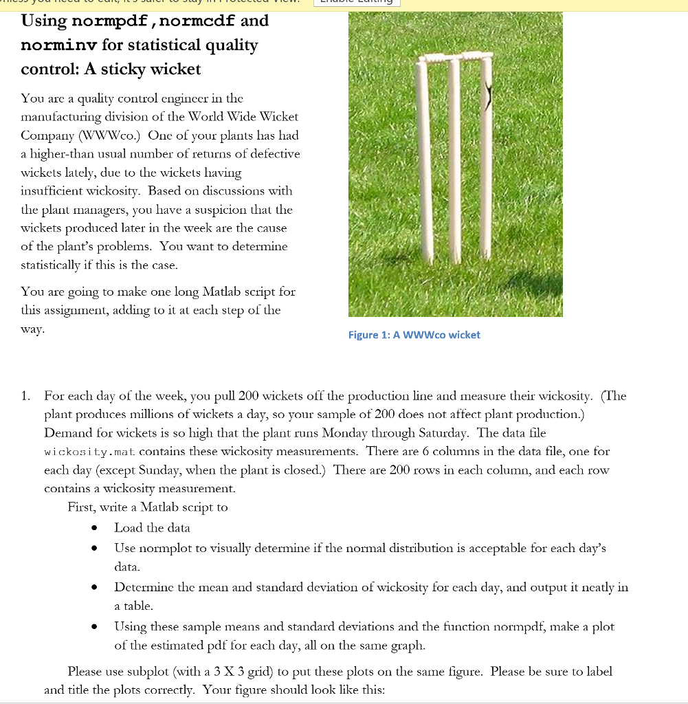 Using normpdf, normcdf and norminv for statistical | Chegg.com