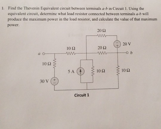 Solved Find the Thevenin Equivalent circuit between | Chegg.com