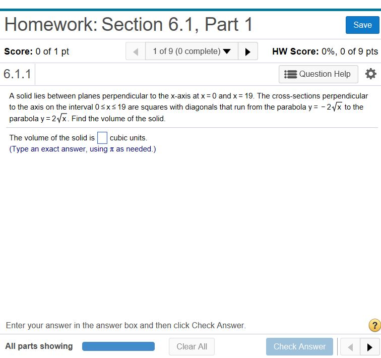 Solved Homework Section 6 1 Part 1 Save Score 0 Of 1 Pt 1