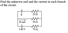 Solved Find the unknown emf and the current in each branch | Chegg.com