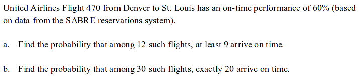 Solved United Airlines Flight 470 from Denver to St. Louis | Chegg.com