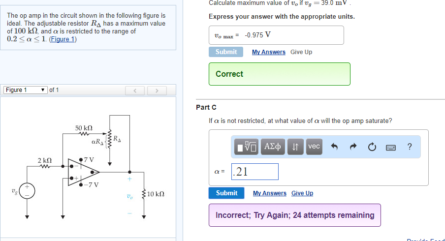 Solved Calculate maximum value of uo if Ug-39.0 mV The op | Chegg.com