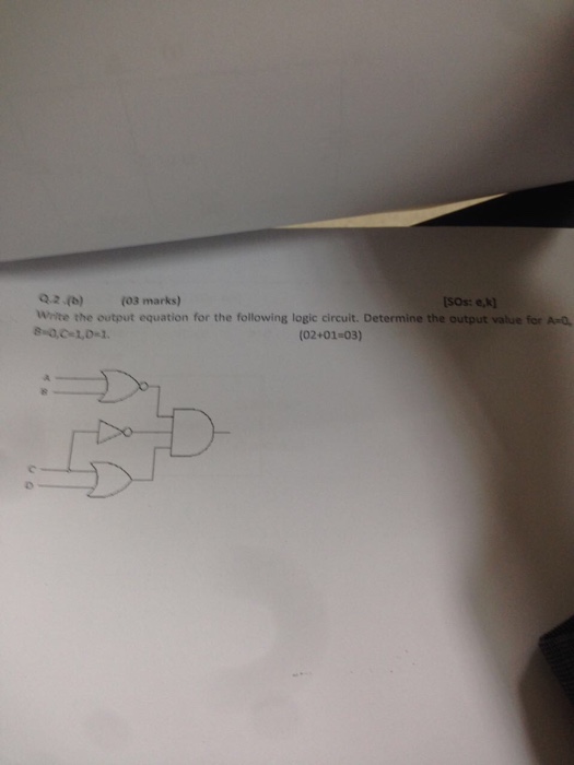 Solved White the output equation for the following logic | Chegg.com